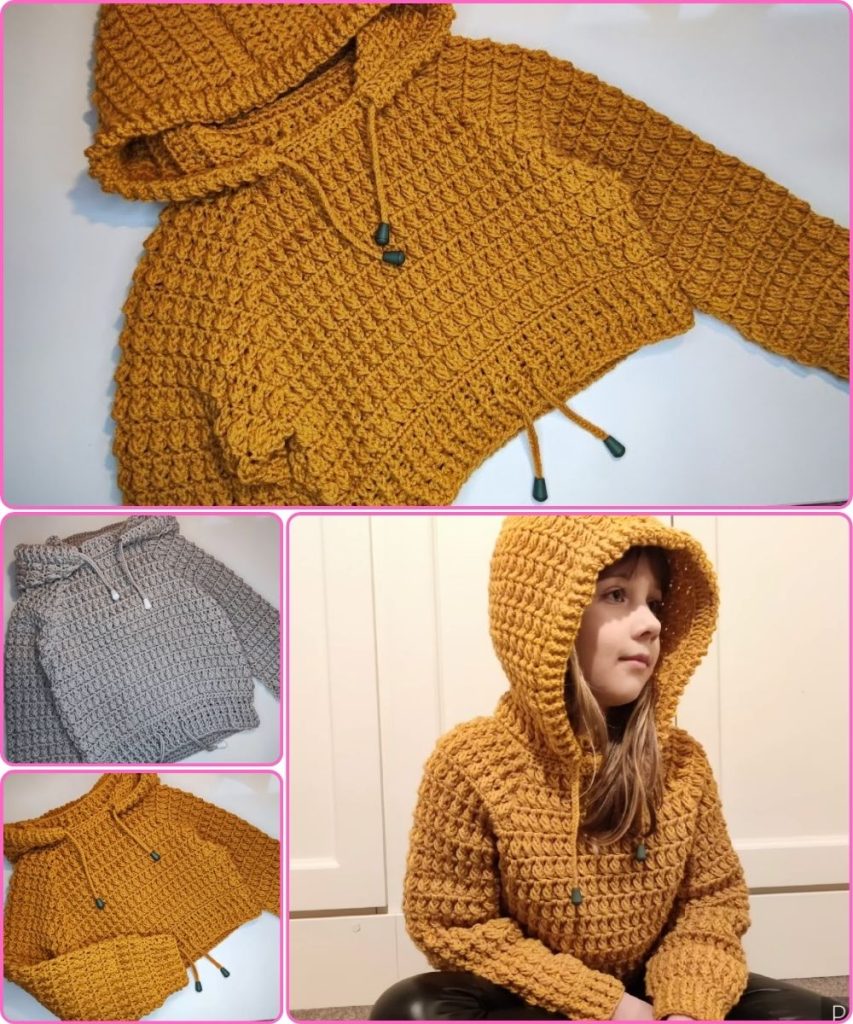 How to crochet "November" hooded sweater for children - Crochet learning